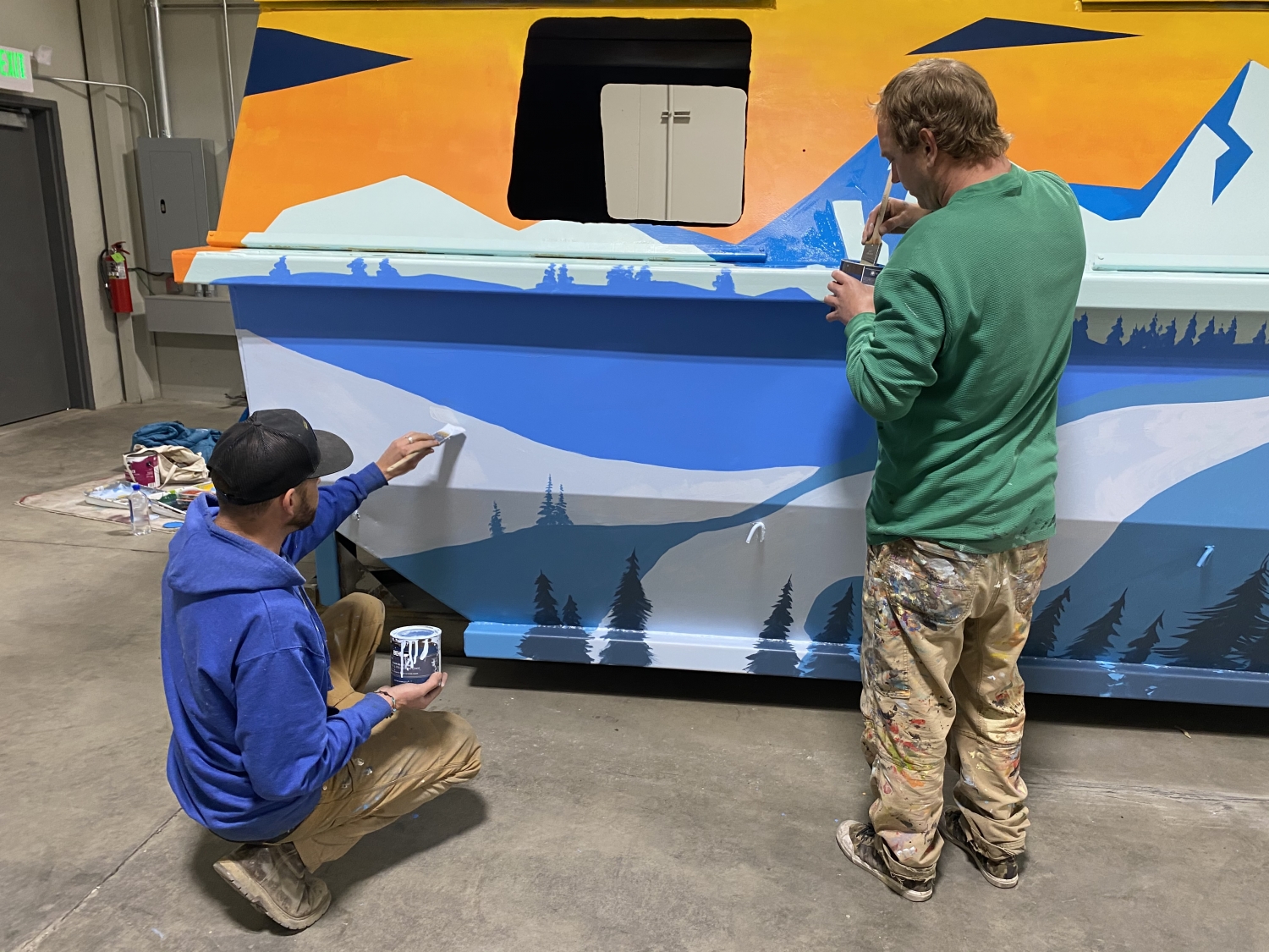 Sugarhouse Park Glass Recycling Dumpster Mural | Momentum Recycling